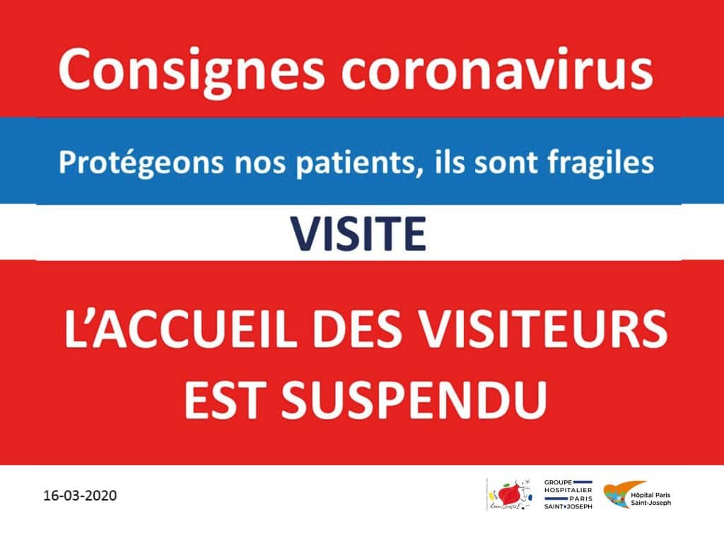 CONSIGNES CORONAVIRUS - Hôpital Paris Saint‑Joseph